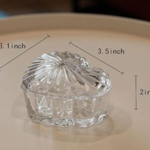 RockTrend Heart-Shaped Glass Storage Box Embossed Jewelry Box with Lid