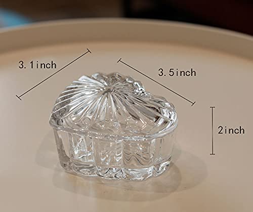 RockTrend Heart-Shaped Glass Storage Box Embossed Jewelry Box with Lid