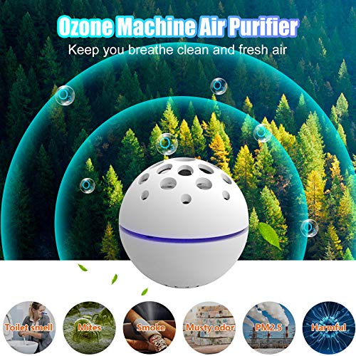 Micrael Home Portable Ozone Ball, Mini Ozone Air Purifier USB Rechargeable Small Deodorizer Odor Remover for Toilet, Shoes, Wardrobe, Car, Refrigerator