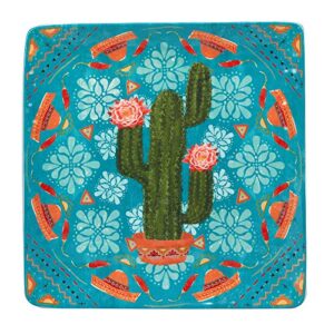 certified international fiesta square platter,12.5" x 12.5" x 1.25", multicolor, (37144)