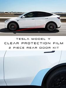 crystal shield 2020-2023 tesla model y partial rear door paint protection film kit 8 mil thick ppf clear - 10 year warranty