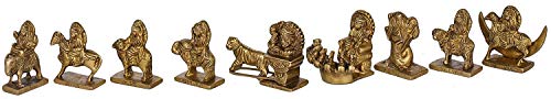 AONA Brass Chota Navagraha Set - Brass Idol Height 3 Inch