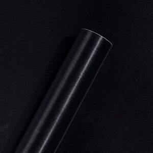 Self Adhesive Thick Vinyl Black Brushed Metallic Stainless Steel Contact Paper for Fridge Refrigerator Dishwasher Stove Kitchen Appliances 15.7x117 Inches