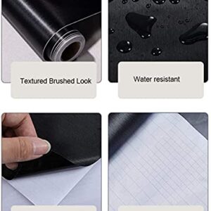 Self Adhesive Thick Vinyl Black Brushed Metallic Stainless Steel Contact Paper for Fridge Refrigerator Dishwasher Stove Kitchen Appliances 15.7x117 Inches