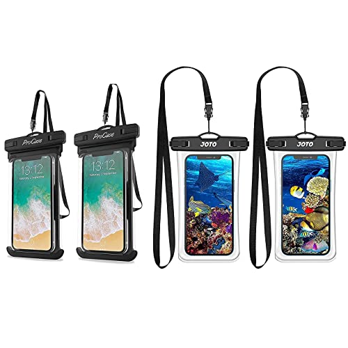 ProCase Universal Waterproof Case Cellphone Dry Bag Pouch Bundle with JOTO Universal Waterproof Pouch Cellphone Case (2 Pack)