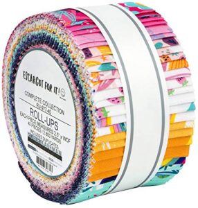 hello!lucky escargot for it! roll up 40 2.5-inch strips jelly roll robert kaufman fabrics ru-977-40