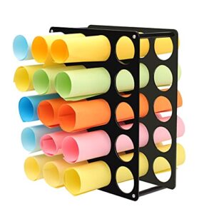 aofllu vinyl roll holder, 20-holes storage organizer acrylic display rack, lightweight sturdy roll keeper holders for art craft paper room decor, 2" rolls, black