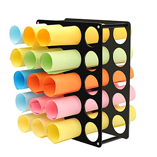 AOFLLU Vinyl Roll Holder, 20-Holes Storage Organizer Acrylic Display Rack, Lightweight Sturdy Roll Keeper Holders for Art Craft Paper Room Decor, 2" Rolls, Black