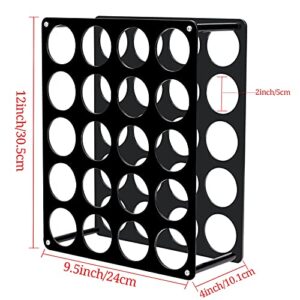 AOFLLU Vinyl Roll Holder, 20-Holes Storage Organizer Acrylic Display Rack, Lightweight Sturdy Roll Keeper Holders for Art Craft Paper Room Decor, 2" Rolls, Black