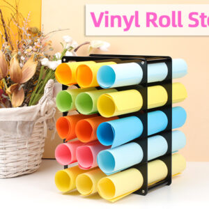 AOFLLU Vinyl Roll Holder, 20-Holes Storage Organizer Acrylic Display Rack, Lightweight Sturdy Roll Keeper Holders for Art Craft Paper Room Decor, 2" Rolls, Black