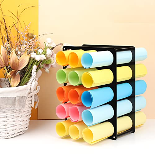 AOFLLU Vinyl Roll Holder, 20-Holes Storage Organizer Acrylic Display Rack, Lightweight Sturdy Roll Keeper Holders for Art Craft Paper Room Decor, 2" Rolls, Black