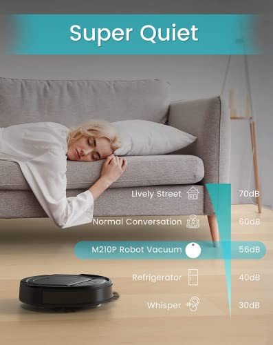 Lefant Vacuum and Mop Combo, WiFi/App/Alexa Control, 2000Pa Strong Suction 2 in 1 Mopping Robotic Vacuum Cleaner, Self-Charging, Tangle-Free, Slim, Ideal for Hard Floor, Pet Hair, Carpet M210B