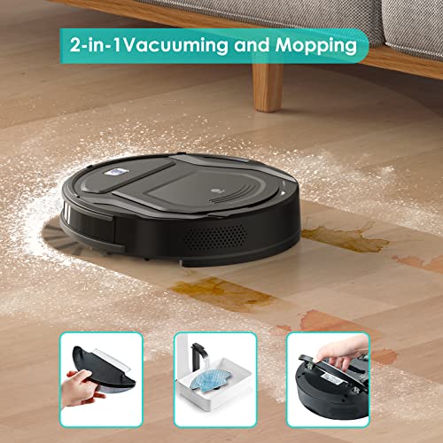 Lefant Vacuum and Mop Combo, WiFi/App/Alexa Control, 2000Pa Strong Suction 2 in 1 Mopping Robotic Vacuum Cleaner, Self-Charging, Tangle-Free, Slim, Ideal for Hard Floor, Pet Hair, Carpet M210B