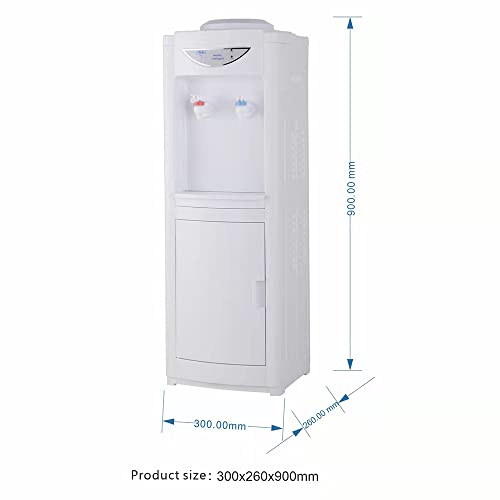 Water Cooler Dispenser, Hot&Cool Top Loading Water Dispenser 5 Gallons Water Coolers with Child Safety Lock Removable Drip Tray & Storage Cabinet