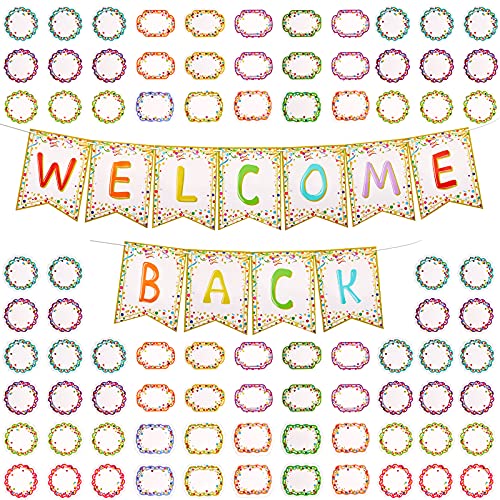 71 Pieces Confetti Classroom Decorations Confetti Bulletin Board Welcome Banners Confetti Accents Welcome Back to School Cutouts for Teacher Student First Day of Classroom School Decoration