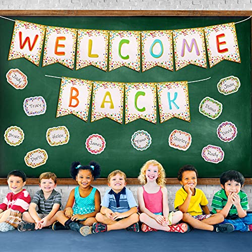 71 Pieces Confetti Classroom Decorations Confetti Bulletin Board Welcome Banners Confetti Accents Welcome Back to School Cutouts for Teacher Student First Day of Classroom School Decoration