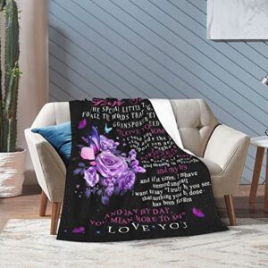 KASETER Gifts for Mom to My Mom Blanket from Daughter Son Flower Butterfly Throw Blankets for Couch Bedroom Sofa Warm Blanket Positive Encourage and Love 50x60 in