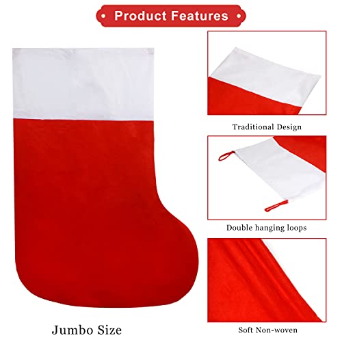 KIMOBER Oversized Giant Felt Christmas Stocking, Jumbo Hanging Christmas Stockings for Family Party Decorations - 45"