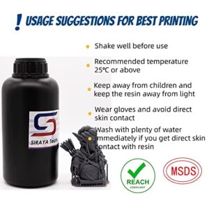 Siraya Tech Form 3D Printer Resin Ultra DLP SLA 405nm UV Curing Photopolymer Resin with High Precision Easy to Print Model Resin for Photon Ultra DLP Laser SLA 8K Capable 3D Printer Grey 1000g