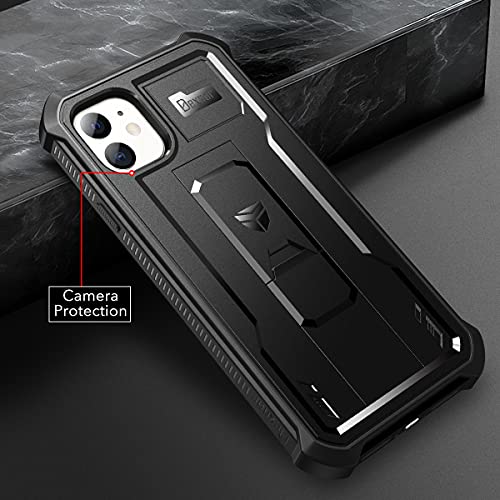 Dexnor for iPhone 11 Case, [Built in Screen Protector and Kickstand] Heavy Duty Military Grade Protection Shockproof Protective Cover for iPhone 11, 6.1 inch Dark Black