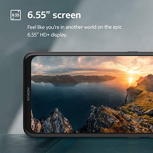 Nokia 5.3 | Android 10 | Unlocked Smartphone | 2-Day Battery | Single SIM | 4/64GB | 6.55-Inch Screen | 13MP Quad Camera | Charcoal