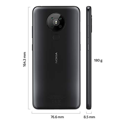 Nokia 5.3 | Android 10 | Unlocked Smartphone | 2-Day Battery | Single SIM | 4/64GB | 6.55-Inch Screen | 13MP Quad Camera | Charcoal