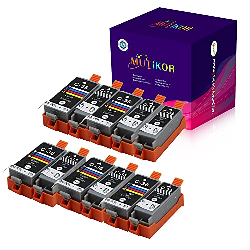 Mutikor Compatible Ink Cartridge Replacement for Canon PGI 35 CLI 36 PGI35 CLI36 Use with Canon Pixma iP110 Pixma iP100 Pixma Mini260 Mini320 Pixma TR150 (6 Black 5 Color) 11 Pack