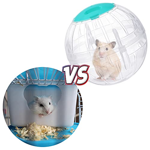 2 Pieces Hamster Exercise Ball, 5.7 Inch Hamster Running Ball Transparent Plastic Hamster Ball Wheel for Dwarf Hamsters Small Pets to Reduce Boredom and Increase Activity