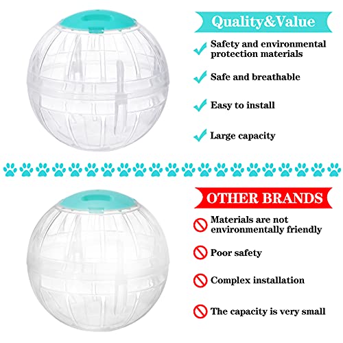 2 Pieces Hamster Exercise Ball, 5.7 Inch Hamster Running Ball Transparent Plastic Hamster Ball Wheel for Dwarf Hamsters Small Pets to Reduce Boredom and Increase Activity