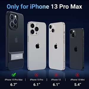 TORRAS MarsClimber for iPhone 13 Pro Max Case,[8X Military Armor-Level Shockproof] [3 Stand Ways Kickstand] Translucent Stand Cover Phone Cases for iPhone 13 Pro Max Case, Mystic Black