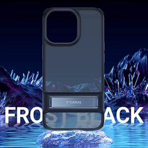 TORRAS MarsClimber for iPhone 13 Pro Max Case,[8X Military Armor-Level Shockproof] [3 Stand Ways Kickstand] Translucent Stand Cover Phone Cases for iPhone 13 Pro Max Case, Mystic Black