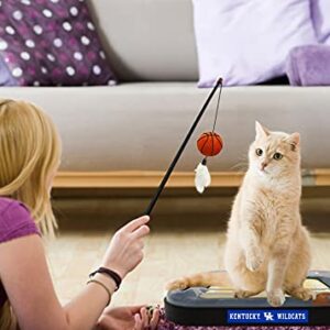 Cat Scratch Toy NCAA KENTUCKY Wildcats REVERSIBLE Basketball Court Felt/Cardboard Cat Scratcher Toy. Interactive Cat Ball Bell in Tracks. 6-in-1 CAT TOY: Cat Wand Poll, CATNIP-FILLED Plush Basketball