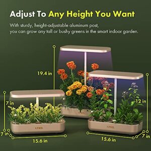 Hydroponics Growing System 12 Pods,LYKO Indoor Garden w/Full-Spectrum 36W Grow Light,Indoor Herb Garden Automatic Timer,Height Adjustable 3.5L Water Tank, Gifts for Women (Gold)