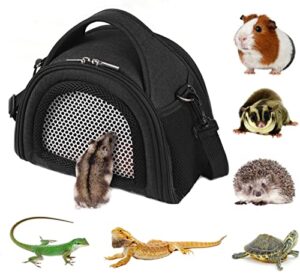 yudodo hamster carrier guinea pig carrier bag small animal sugar glider pouch gerbil hedgehog portable travel carrier outdoor hangbag flying squirrel rat carrier black