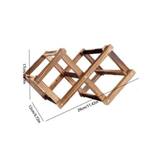 LHDD Wine Racks Bottle Cabinet Stand Wooden Countertop Wine Bottle Holder Foldable for Home Kitchen Bar Cabinets 3 Bottles Wine Rack Holders