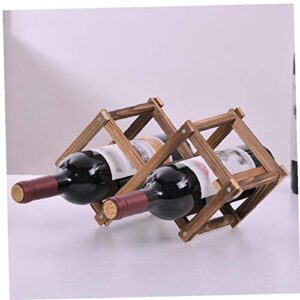 LHDD Wine Racks Bottle Cabinet Stand Wooden Countertop Wine Bottle Holder Foldable for Home Kitchen Bar Cabinets 3 Bottles Wine Rack Holders