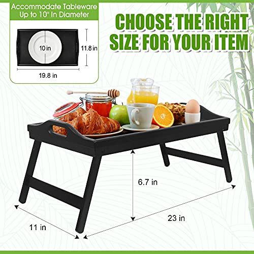 Artmeer Bed Tray Table with Folding Legs Wooden Serving Breakfast in Bed or Platter Tray,TV Table Laptop Computer Tray Snack Tray Large Size