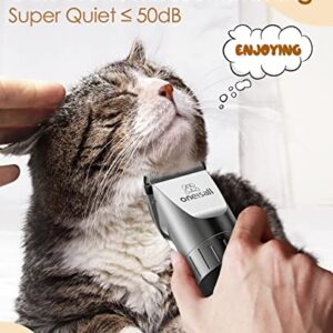 oneisall Cat Hair Trimmer,Quiet Cat Clippers for Matted Hair,Cordless Cat Grooming Kit with Comb,3 Speed Cat Shavers for Matted Long Hair