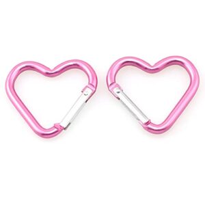 Lind Kitchen Heart Snap Hook 10pcs Heart-Shaped Aluminum Clip Key Holder for Camping Fishing Hiking Traveling and Sports Keychain Clip (Rose Hermosa)