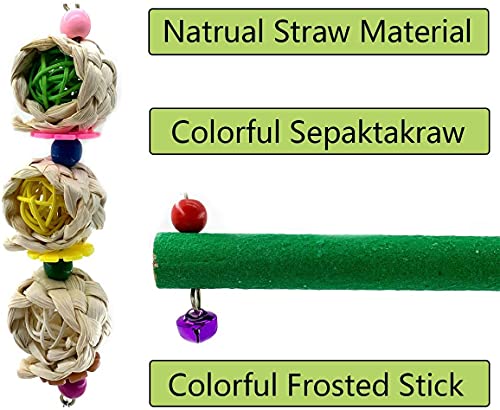 IOUH Green Swing Chicken Toy Chicken Swing Chicken Bird Xylophone Toy and Chicken Veggies Skewer Fruit Holder - Bird Chicken Feed Toys Chicken Stand Toy for Hens Bird Parrot Training Chicken coop 3PCS