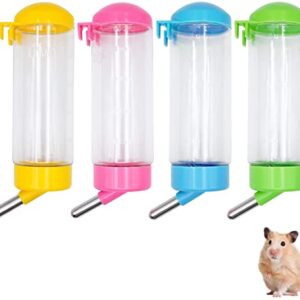 2Pcs Pet Water Bottle Rabbit Hang Water Drinking Bottle No Drip Small Pet Fountain Automatic Water Feeder Watering Systerm for Rabbit Guinea Pig Hamster Color Random