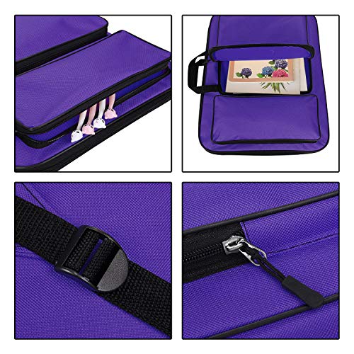 A3 Art Portfolio Carry Case Adjustable Water-Resistant Art Carrying Shoulder Bag Portable Student Drawing Board Bag Multi-Functional Zipper Sketching Bags Waterproof Artist Portfolio Backpack Tote Bag