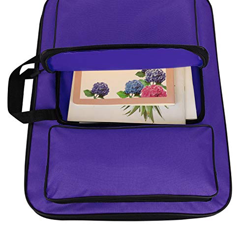 A3 Art Portfolio Carry Case Adjustable Water-Resistant Art Carrying Shoulder Bag Portable Student Drawing Board Bag Multi-Functional Zipper Sketching Bags Waterproof Artist Portfolio Backpack Tote Bag