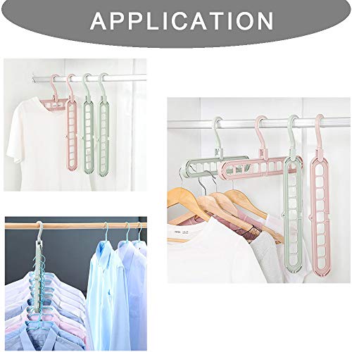 Magic Space Saving Clothes Hangers with Pack of 8 Standard Hangers with 9 Holes Space Saving Hangers, Multifunctional Closet Organizers and Storage, Foldable Closet Storage Coat Hangers for Clothes