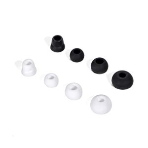 16 Pieces Silicon Replacement Eartips Earbuds Eargels for Powerbeats 1, Powerbeats 2, Powerbeats 3 Wireless Stereo Earphones, 4 Pairs Black & 4 Pairs White (Black & White)