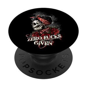 zero fucks given skull mom messy bun skull sugar bandana popsockets popgrip: swappable grip for phones & tablets