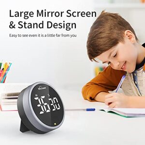 Whousewe Digital Kitchen Timer, Magnetic Timer with Large LED Display, Stand Design, 3-Level Volume & Brightness Adjustment, Suitable for Cooking, Classroom and Gym