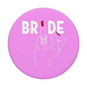 Wedding Honeymoon Bachelorette Red Finger Ring Fiance Bride PopSockets Swappable PopGrip