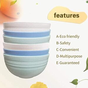 Cereal Bowls，6 Pack 24 oz Bowls Set, Food Grade Safe Durable PP Bowls for Soup, Salad, Cereal, Pasta, Yogurt, Heat and Cold Resistant, Dishwasher Safe Bowls，eco- friendly and degradable