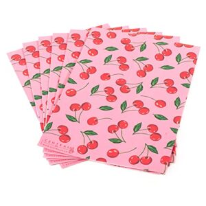 CENTRAL 23 - Pink Wrapping Paper - Cherry Print - 6 GiftWrap Sheets - Birthday Wrap for Women - New Baby Girls - Teenagers - Recyclable